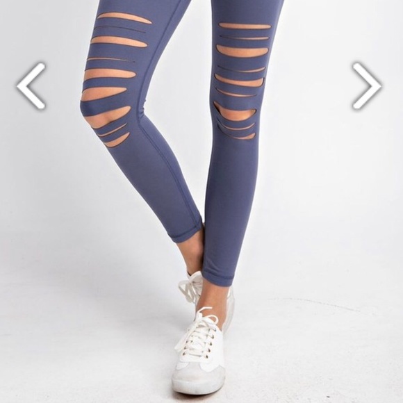 rae mode | Pants & Jumpsuits | Rae Mode Blue Laser Cut Leggings New ...